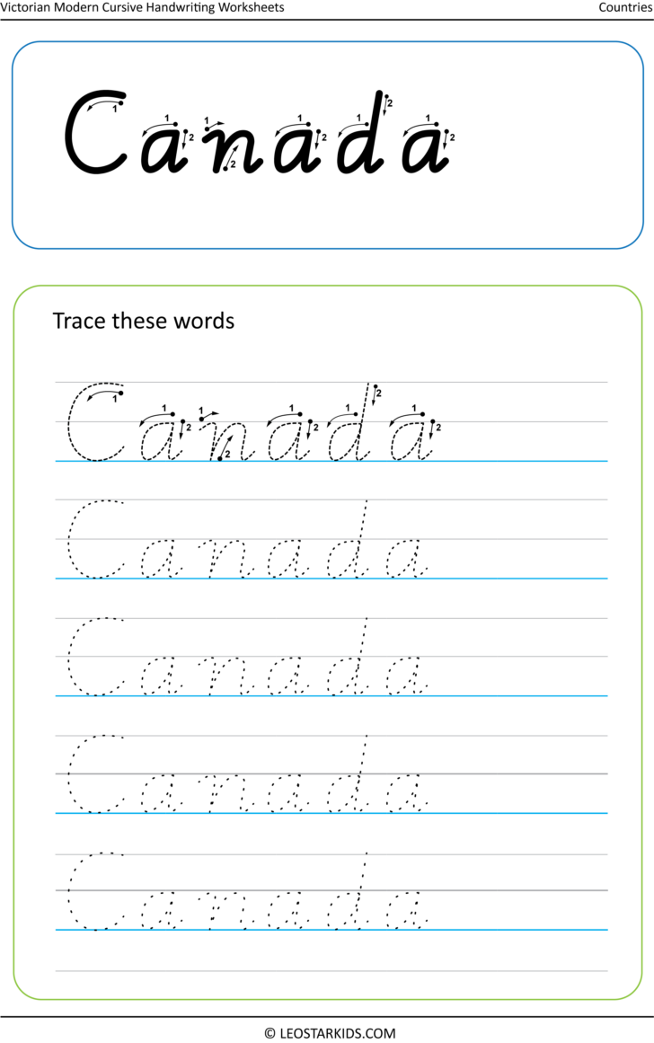 Australian Handwriting Worksheets Victorian Modern Cursive ...