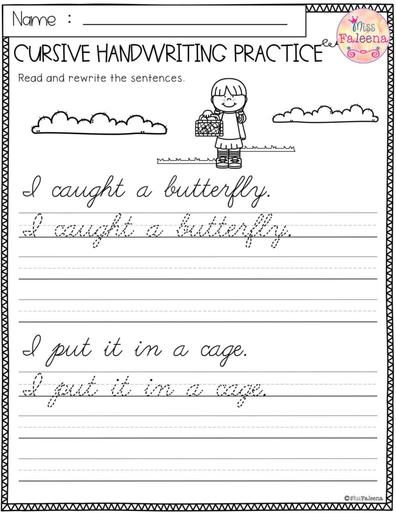 Handwriting Worksheets For 3rd Grade | Handwriting Worksheets