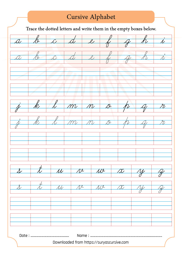 Cursive Handwriting Worksheets For Middle School Handwriting Worksheets