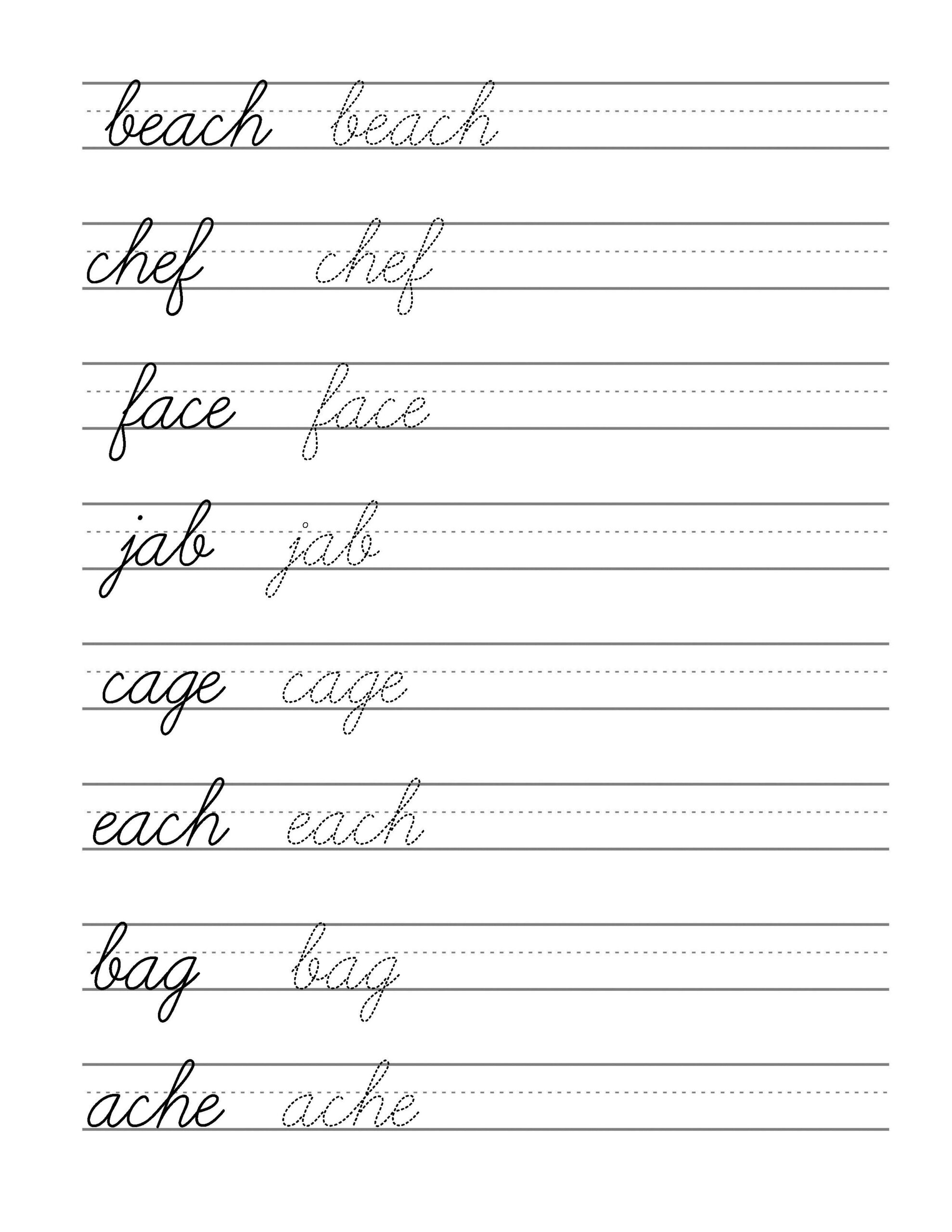 Free Beginning Cursive Writing Template Part 3 Cursive Writing