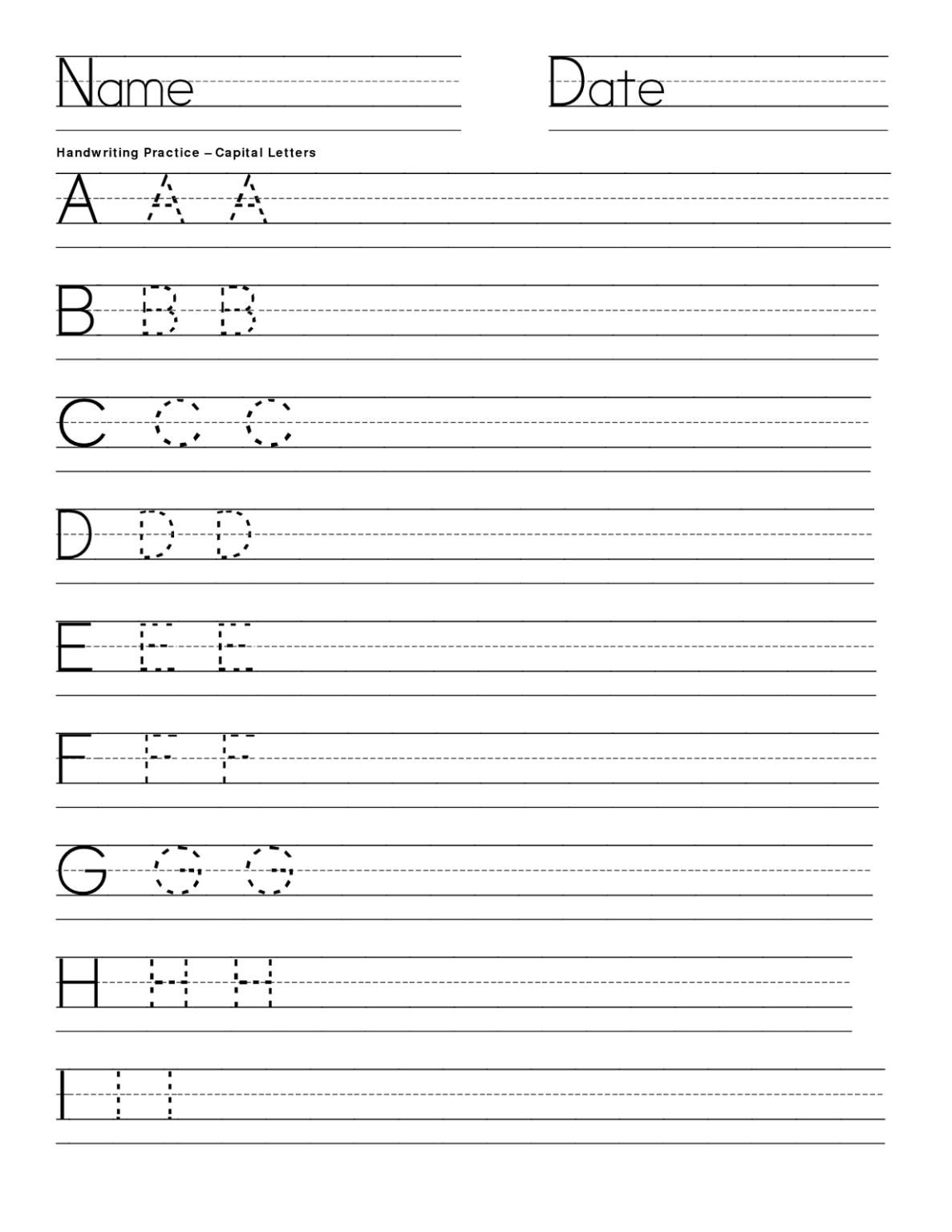 Free Handwriting Worksheets For Kids Handwriting Worksheets For Kids ...