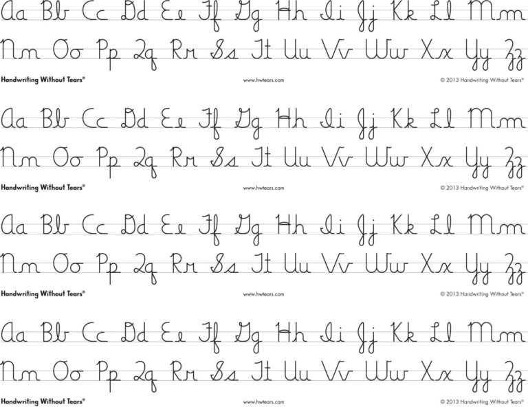 Handwriting Without Tears Cursive Worksheets | Handwriting Worksheets