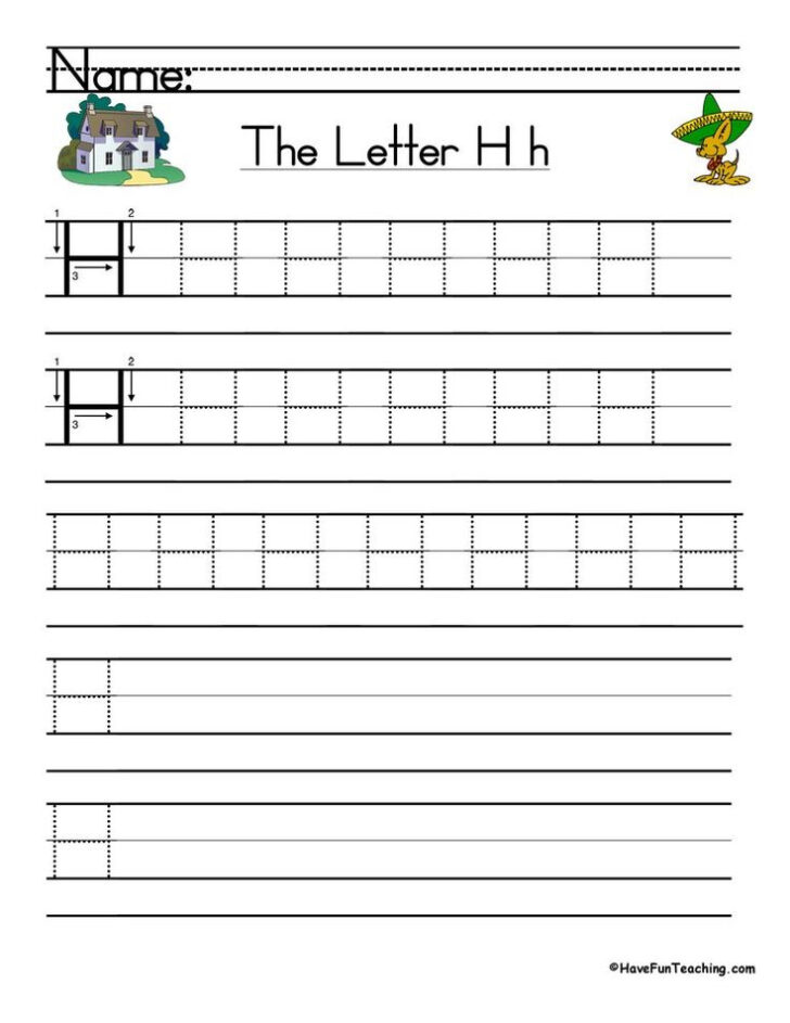 Letter H Handwriting Practice Worksheet Handwriting Practice Letter H Handwriting Practice Worksheet Handwriting Practice