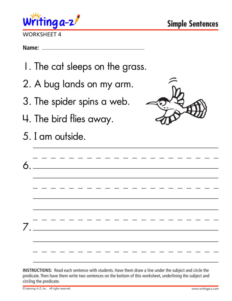 Handwriting Sentences Worksheets | Handwriting Worksheets