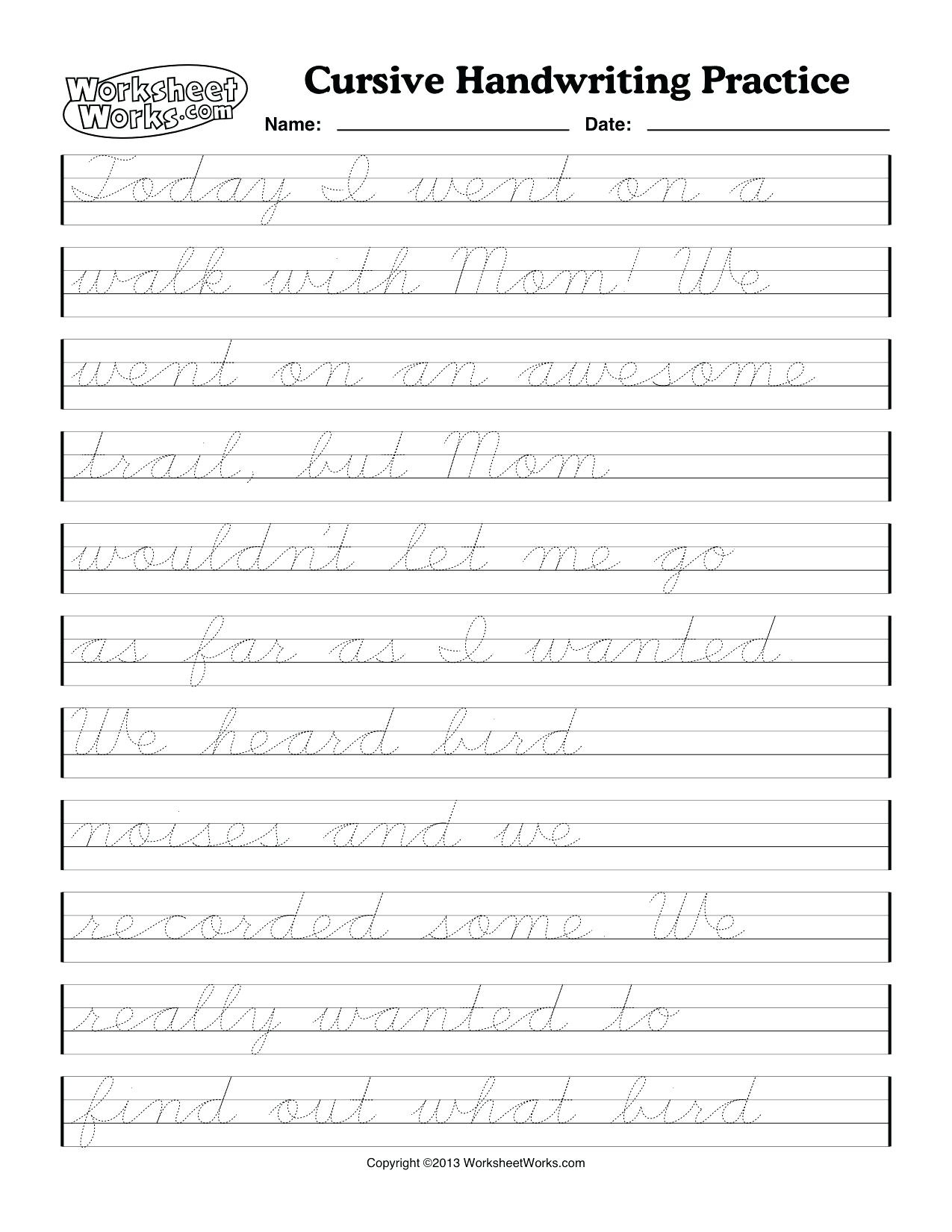 Free Printable Cursive Name Templates Handwriting Worksheets