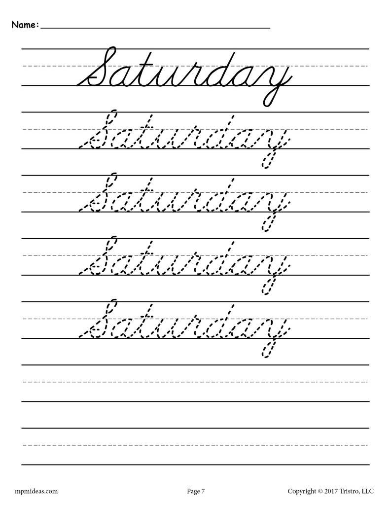 Name Cursive Handwriting Worksheets Handwriting Worksheets
